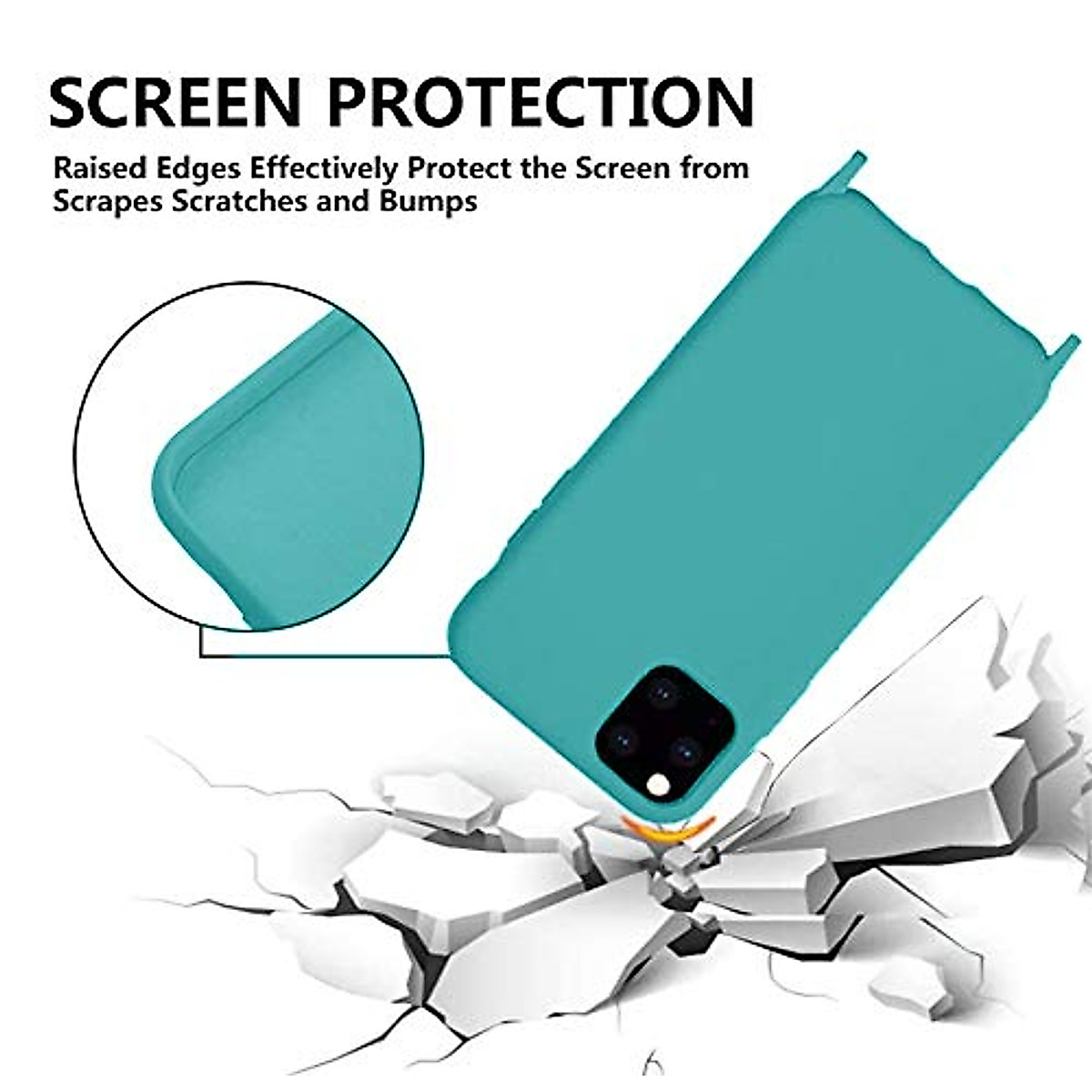 UnnFiko Silicone Case Compatible with iPhone Xs Max, Adjustable Crossbody Necklace, Lanyard Neck Strap Protective Case Cover (Ice Blue, iPhone Xs Max)