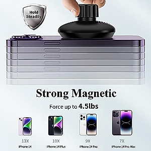 JDHDL for Magsafe Car Mount Charger, Rear View Mirror Phone Holder Car Charger, Fast Wireless Magnetic Car Charger for iPhone 14/13/12 Series and All Wireless Charging Cell Phones,Car Charger Included