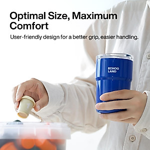 SaturnBird 12 oz Coffee Mug with Lid, for Cold & Hot Drinks, Vacuum Insulated Stainless Steel Coffee Tumbler for Cold & Hot Drinks, Reusable Double-Wall, BPA-Free, Ocean Blue (NO.3)