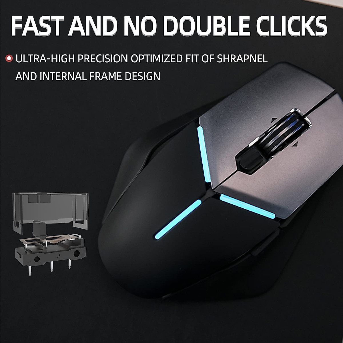 RUNJRX YIMAGUJRX Black Kailh GM 8.0 Mouse Switch for Gaming Mouse 4Pcs