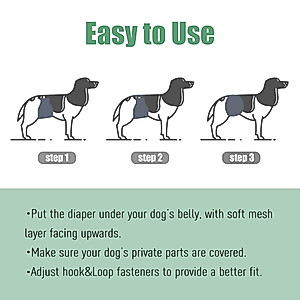 wegreeco Washable Male Dog Belly Band (Stylish Pattern)- Pack of 3 - Washable Male Dog Belly Wrap, Dog Diapers Male (Charcoal, Small)