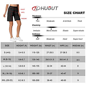 Women's Lightweight Hiking Cargo Shorts Quick Dry Athletic Shorts for Camping Travel Golf with Zipper Pockets Water Resistant Black