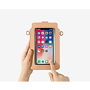 Taomicmic Touch Screen Cell Phone Purse for Women, Girls, Travel Mobile Phone Crossbody Shoulder Bag, PU Leather (Black)