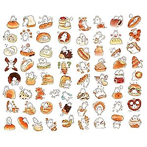 Seasonstorm Cute Bunny Bread Precut Anti-UV Decoration Notebook Planner Stickers Scrapbooking Diary Sticky Paper Flakes (PK408)