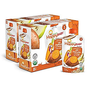 Happy Baby Organics Hearty Meals Stage 3 Baby Food, Root Vegetables & Turkey with Quinoa, 4 Ounce (Pack of 16)