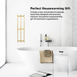 Towel Racks for Bathroom, Bathroom Towel Storage Rack Wall Mounted Wall Towel Rack Bath Towel Holder Wall for Rolled Towels (Gold)