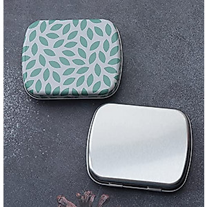 Ruwado 4 Pcs Small Storage Box Metal 6 x 5 x 1.5 cm Rectangle Empty Hinged Tins with Lid Organizers Containers for Earring Crafting Jewely Pills Home Hooks Small Items (Leaves)