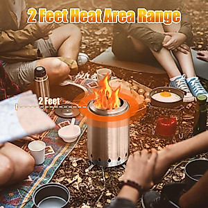 Tabletop Fire Pit, Mini Table Top Firepit with Flodable Stand, Stainless Steel Outdoor Fire Pit for Camping, Fueled by Pellets or Wood, Low Smoke and Safe Burning, Diameter 6" Height 7.5"