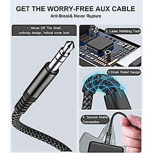 sweguard USB C to 3.5mm Audio Aux Jack Cable 6.6ft, Type C Adapter to 3.5mm Headphone Car Stereo Aux Cord for iPad Pro Air 4 5 Mini 6, Samsung Galaxy S23 S22 S21 S20 S10 9 8 Note 20 10 Z fold Pixel