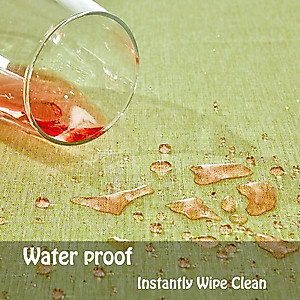 Mebakuk Rectangle Table Cloth Linen Farmhouse Tablecloth Waterproof Anti-Shrink Soft and Wrinkle Resistant Decorative Fabric Table Cover for Kitchen (Mint Green, 52" x 70" (4-6 Seats))