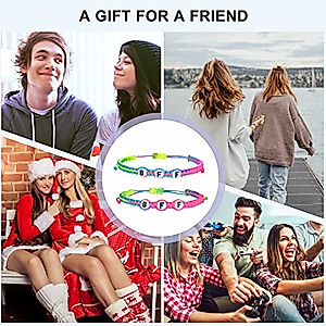 2 Sets Best Friend Bracelets Matching Bff Adjustable Cord Bracelet for Bff Friendship Relationship Women Girlfriend Boyfriend Matching Relationship Inspirational Valentines Graduation Gifts for Her