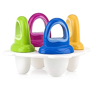 Nuby Garden Fresh Fruitsicle Frozen Pop Tray,Multicolored 1set 4 handle
