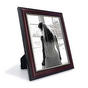 GraduationMall 8x10 Picture Frames, Real Glass, Display Photos for Wall or Tabletop, Mahogany with Gold Beads, 2-Pack
