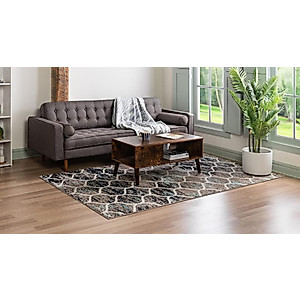 Unique Loom Trellis Frieze Collection Area Rug - Rounded (8' x 10', Blue Multi/ Ivory)