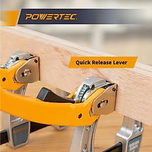 POWERTEC 71586 8-Inch Gear Bar Clamps for Woodworking, Quick Release with 600lb Clamping Capacity - 2 Pack