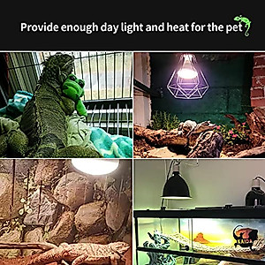 FIVEAGE 100W Sun Basking Spot Lamp UVA Glass Reptile Heat Bulb Soft White Light for Reptile & Amphibian - 2 Pack