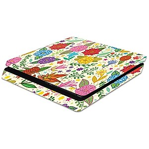 MightySkins Skin Compatible with Sony PS4 Slim Console - Flower Garden | Protective, Durable, and Unique Vinyl Decal wrap Cover | Easy to Apply, Remove, and Change Styles | Made in The USA