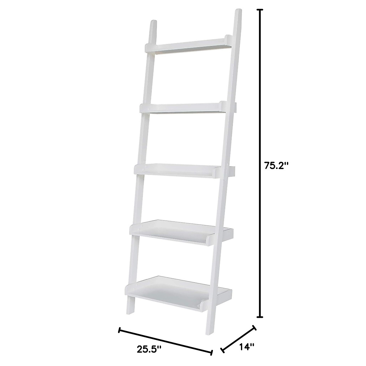 International Concepts 5 Tier Leaning Shelf, White