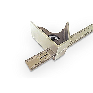 LaSquare 12” SAE Machinist Combination Square, Saddle Square, Stainless Steel Blade with 1/64", 1/32", 1/16" and 1/8" Markings, Hardened Aluminum Head LAS 12SS-12"
