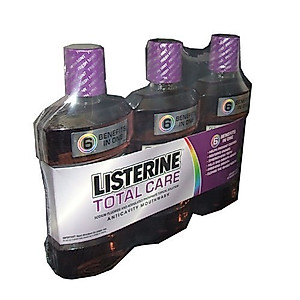 Listerine Total Care Anticavity Mouthwash Fresh Mint Flavor 1 L Bottle, 3 Pack