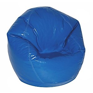American Furniture Alliance Wet Look Vinyl Bean Bags, Jr Child, Ntcl Blue