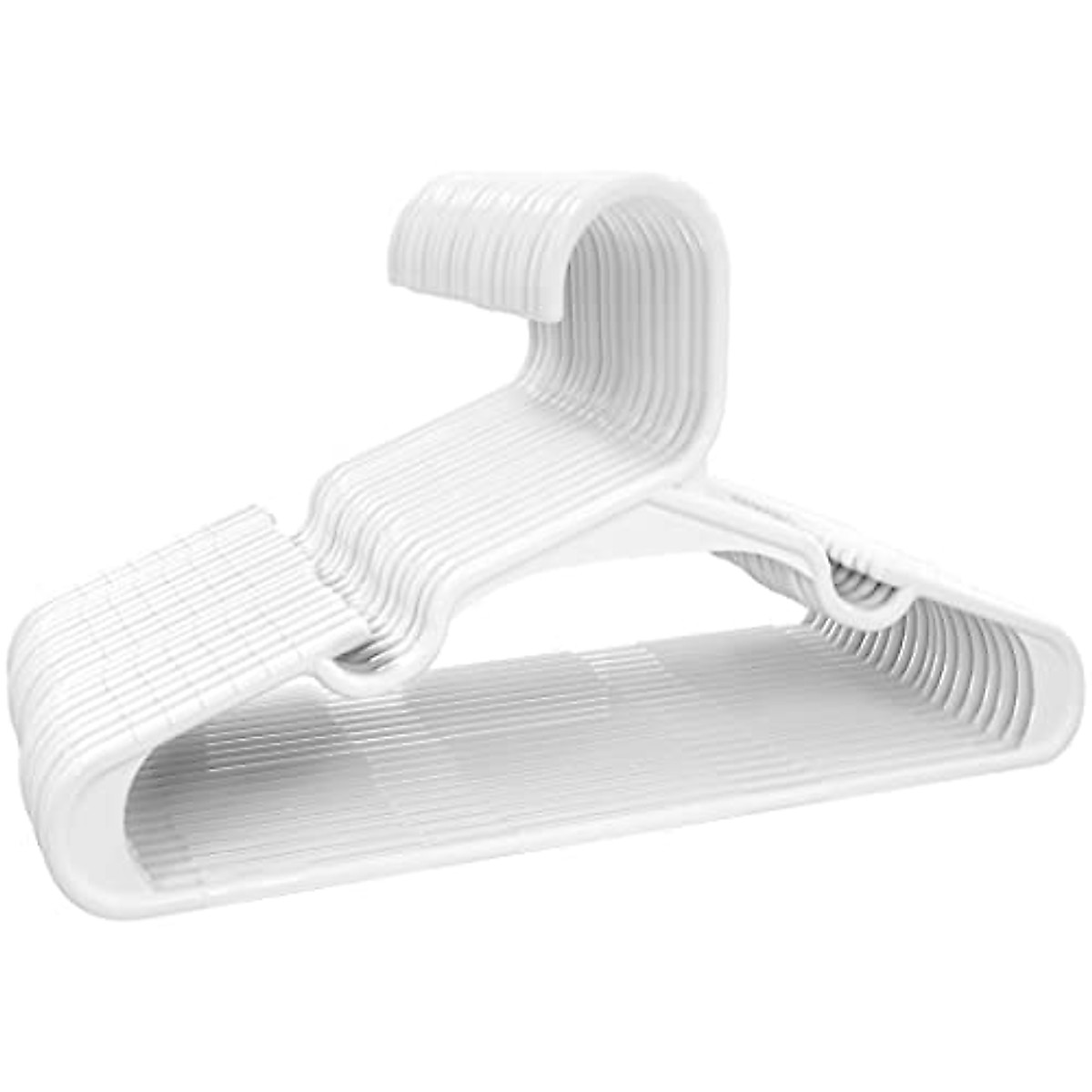 110 Pack - Plastic Hangers for Adults and Kids - Space Saving Notched 50 Pack Plastic Hangers - Durable 60 Pack Kids Hangers - White by Utopia Home