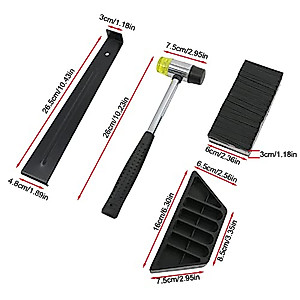 skyehomo Laminate Wood Flooring Installation Kit with 30pcs Spacers,Solid Rubber Tapping Block,Heavy Duty Pull Bar,Double-Faced Mallet,(33pcs)