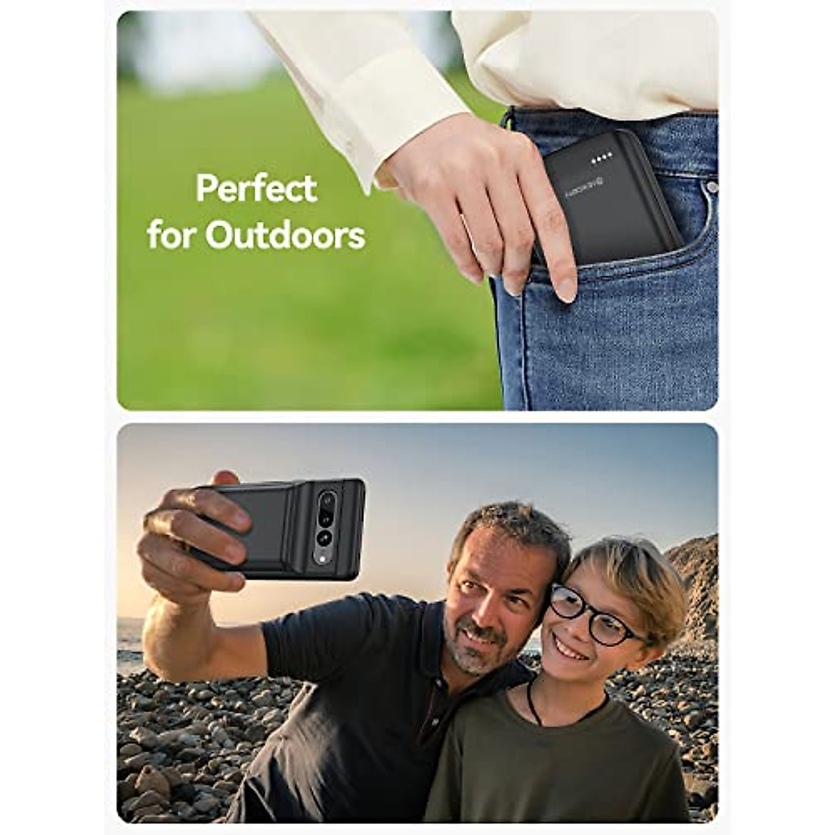 NEWDERY 10000mAh Battery Case for Google Pixel 7 Pro, Ultra Powerful Rechargeable Charger, Protective Extended Backup - Black