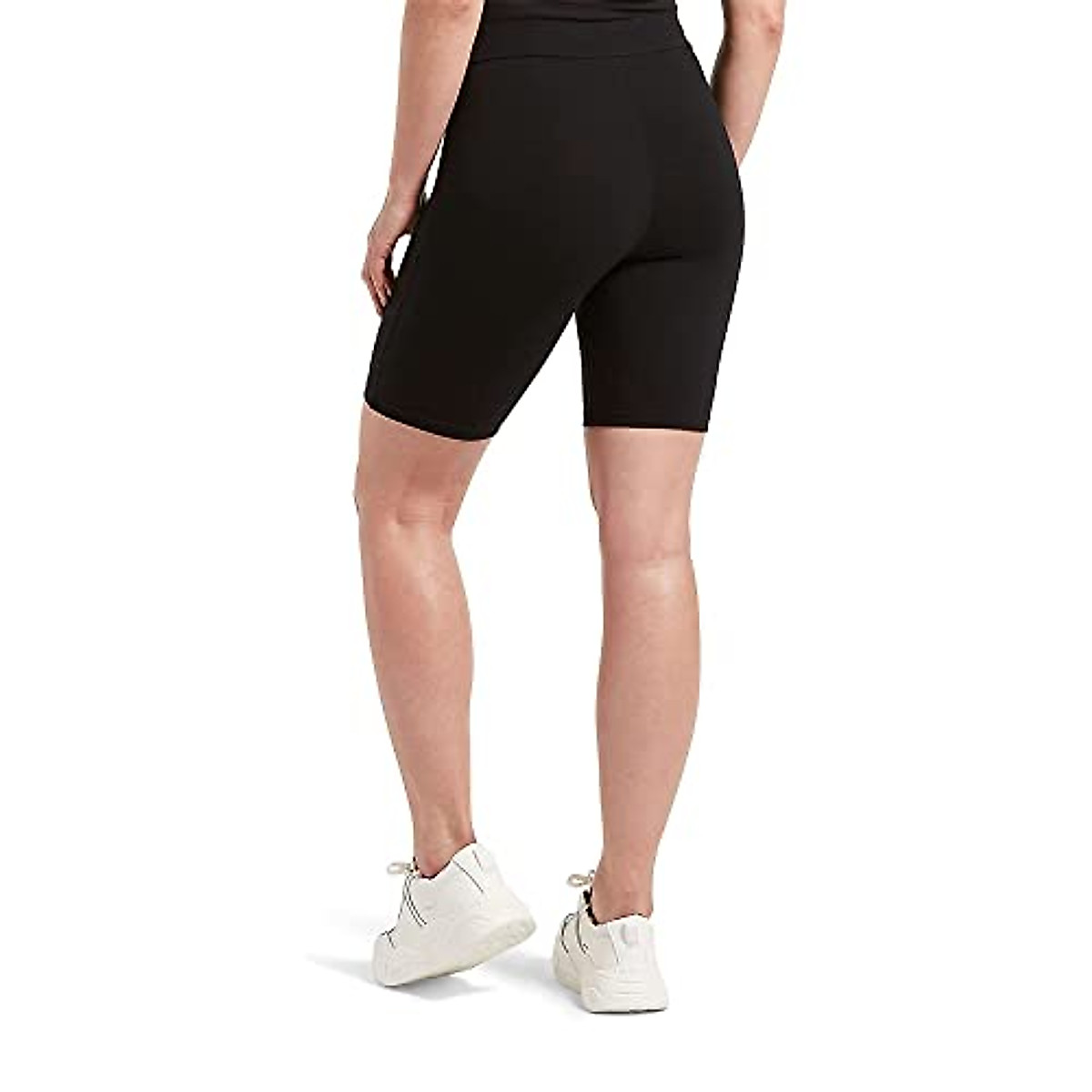 Hue Women's High Waist Blackout Cotton Bike Shorts, Assorted Hosiery, Black, Large US