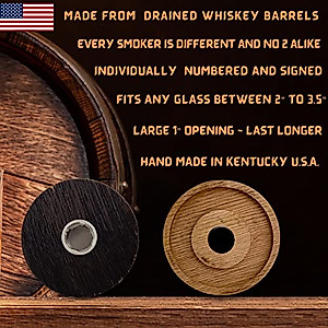 Real Whiskey Barrel Cocktail Smoker Kit with Torch - Wood Chips, Whiskey Smoker Kit, Drink Smoker Infuser Kit, Bourbon Smoker Kit for Drinks, Old Fashioned Smoker Kit, (No Butane) Made In USA
