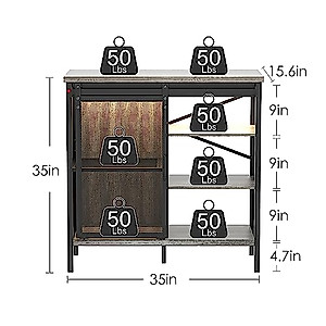 QNICE 71" LED Lights Industrial Bar (Rustic Oak-CB004)