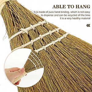 Mobestech 2pcs Kitchen Cleaning Broom Straw Braided Broom Small Natural Whisk Table Small Broom Mini Desk Broom Rustic Broom Table Top Desk Mini Brooms Kid Desk Mini Brush Wedding Miscanthus