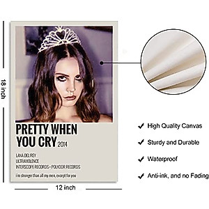 CLOINA Del Rey Poster Music Album Posters Art Wall Canvas Pictures for Modern Office Decor Prints 12'' x 18'' Unframed