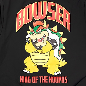 Nintendo Super Mario Bomber Jacket for Boys, Mario and Luigi Bomber Jacket (Bowser Black, Size 4)