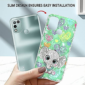 SHUIZONG for Infinix HOT 11 Play 10 Play 9 Play Flowers Case Slim TPU + IMD Silicone Shockproof Protective Case Back Cover for Infinix HOT 11 Play Hot 10 Play Hot 9 Play (1,Infinix HOT 11 Play)