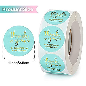 Thank You Stickers RollSmall Business Stickers Suitablefor Business and Boutique Packaging Envelope Sealing Various Holiday Party Gifts Thank You Labels (Blue)