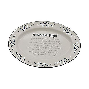 DEI Ceramic Platter, 14.25 x 10.25 x 1.5, Blue/White