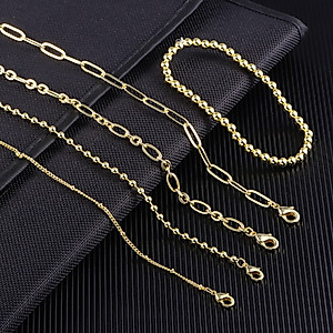 Gold Bracelets for Women Dainty Gold Bracelets Stack Set for Women Trendy 14K Gold Chain Paperclip Link Bead Bracelet Stackable Layered Bracelet Fashion Jewelry