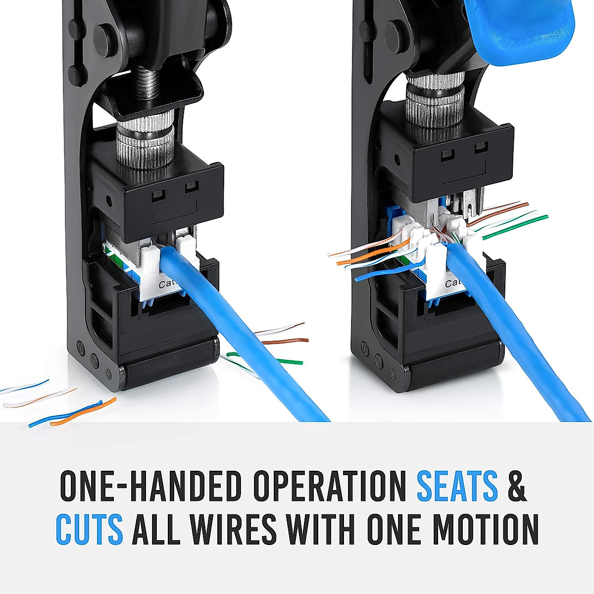 GTZ Bundle – 2 Items: Speed Termination Tool with 20 Pack of RJ45 Keystone Jacks + 200 Pack of Cat6 Pass Through Connectors