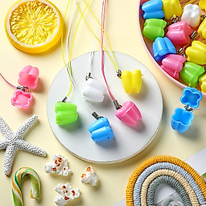 Yaomiao 30 Pcs Lost Teeth Saver Necklace Tooth Necklaces Container for Lost Teeth Holder Lovely Baby Milk Tooth Storage Box Nice Child Teeth Keepsake Holder Children Teeth Save Box (Chic Style)