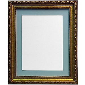 FRAMES BY POST Shabby Chic Picture Photo Frame, Gold, 50 x 40 cm Image Size 16 x 12 Inches (Plastic Glass)