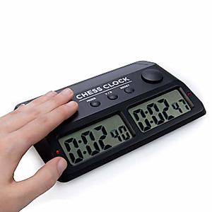 Digital Chess Clock - Customizable Chess Timer for Professional, Tournament Play - Incremental Time Control Fischer Clock - Also Great for Scrabble, Shogi, Go, and Other Competitive Board Games