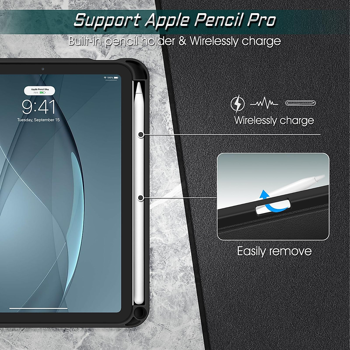 Fintie Magnetic Case for iPad Mini 7 (A17 Pro) 2024 / iPad Mini 6 2021 - Multiple Angle Shockproof Rugged Stand Case, Soft TPU Back Cover for iPad Mini 7th/6th Generation 8.3 Inch, Black