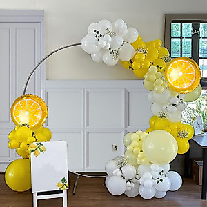 Lemon Baby Shower Decorations Lemonade party main squeeze bridal shower decorations Summer Fruit Party Supplies White Pastel Yellow Balloon Garland Kit