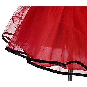 Dressy Daisy Little Girl Polka Dots Fancy Dress Up Costume Birthday Party Tulle Dresses with Headband Size 5-6 Red 203