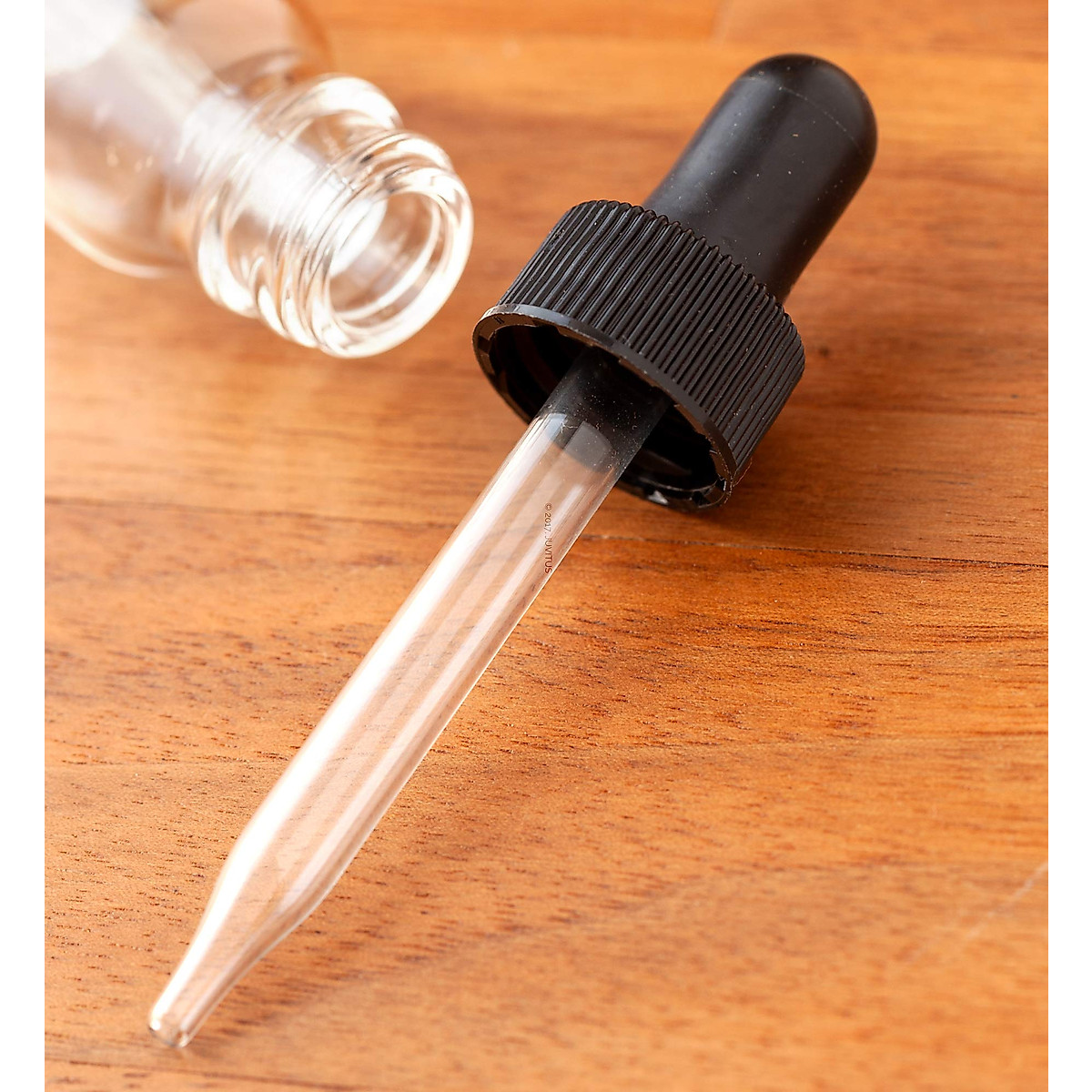 JUVITUS (12 pack) 0.5 oz / 15 ml Clear Glass Bottle with Black Dropper + Funnel
