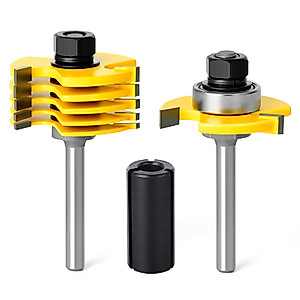 MEIGGTOOL 1/4 Inch Shank Slot Cutter Router Bit Set - 6 Size