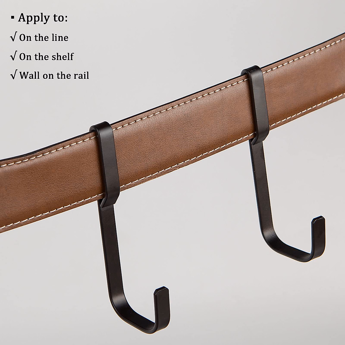 hotwolf 10Pack Stainless Steel J Shaped Hooks,Black Wire Rack Hooks,Heavy Duty S Hooks,Multi Purpose Storage Hooks,Hanging Metal Hooks for Kitchenware Towels Handbag