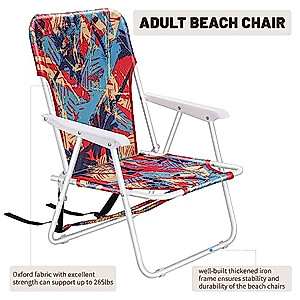 Beach Chairs for Adults 2 Pack, Lightweight Backpack Beach Chair with Shoulder Straps, Low Beach Chair Support 265lbs, Folding Beach Chair for Beach, Camping, Hiking, Picnic, Green