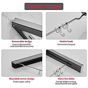 Dr.DJ Wall Mounted Clothes Hanger, Clothes Drying Rack Folding Indoor, Retractable Clothes Drying Rack Clothing for Laundry Room Organization, Aluminum (1 Rack, Graphite)